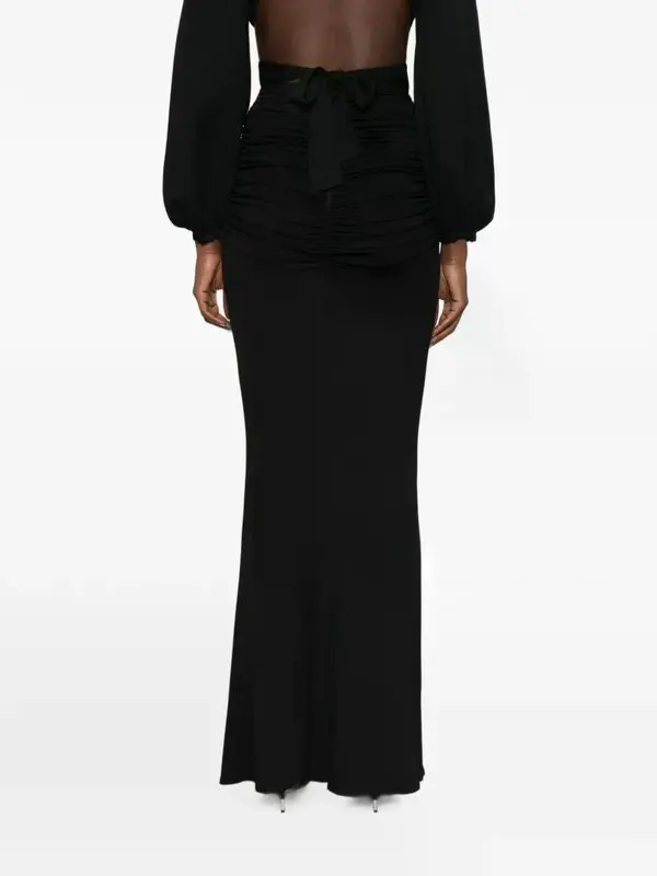 Elisabetta Franchi Ruched Logo-plaque Skirt