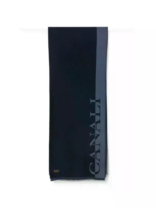 Canali Logo-print Frayed Scarf