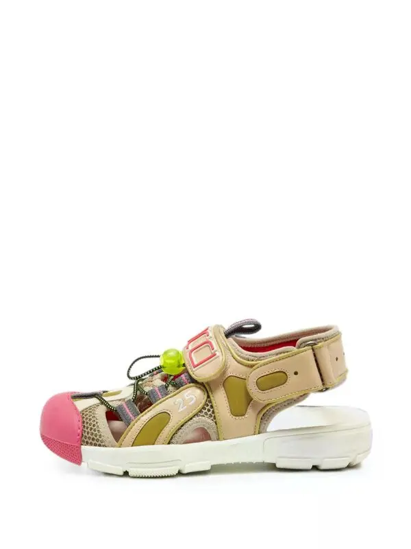 Gucci Tinsel Leather Sandals - Neutrals