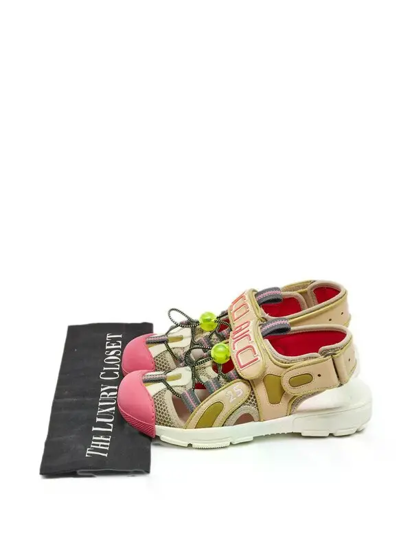Gucci Tinsel Leather Sandals - Neutrals