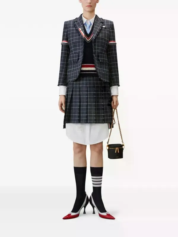 Thom Browne Windowpane Houndstooth Pleated Skirt