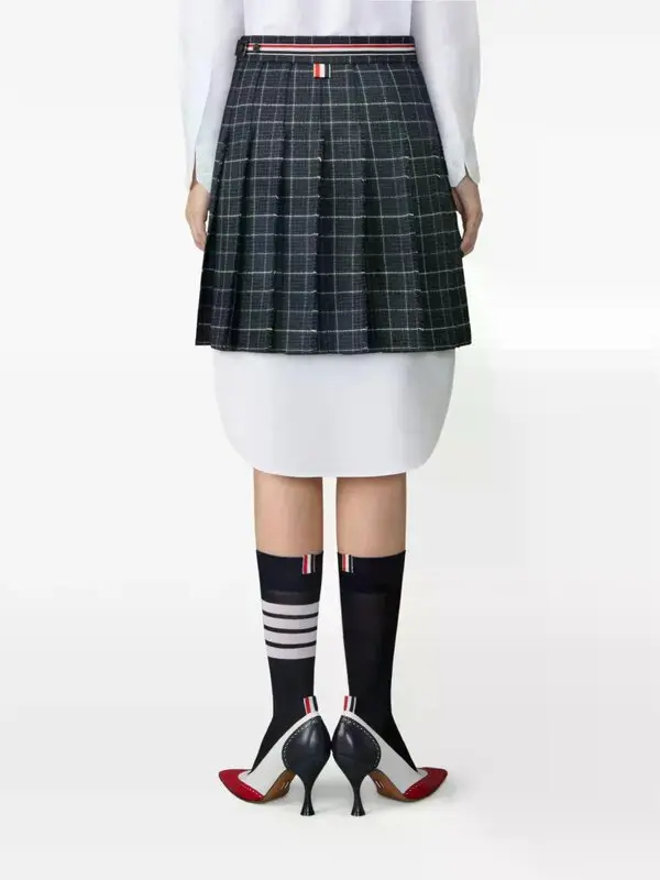 Thom Browne Windowpane Houndstooth Pleated Skirt