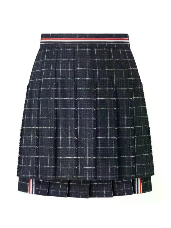 Thom Browne Windowpane Houndstooth Pleated Skirt
