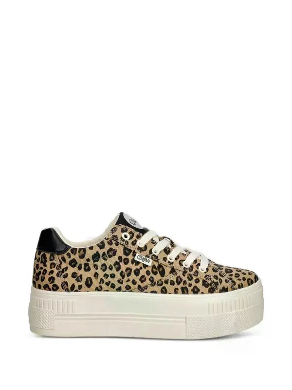 BUFFALO Paired Leopard-print Platform Sneakers