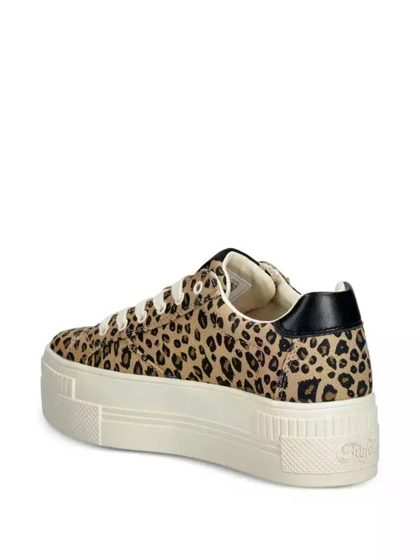 BUFFALO Paired Leopard-print Platform Sneakers