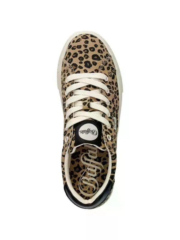 BUFFALO Paired Leopard-print Platform Sneakers