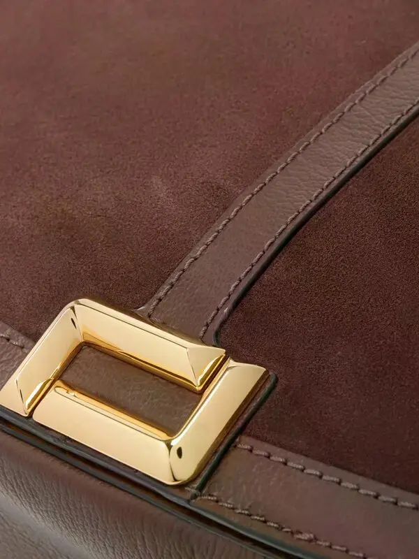 LANCEL L Celeste Double Buckle Saddle Bag