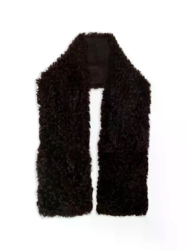 Plan C Shearling-effect Scarf - Brown