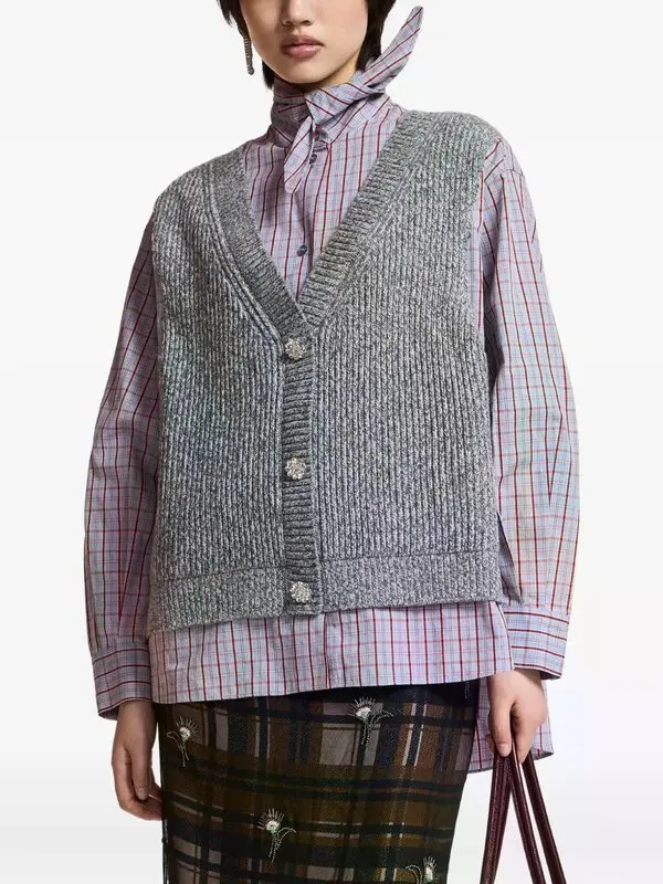Essentiel Antwerp Kute Checked Layered-vest Shirt