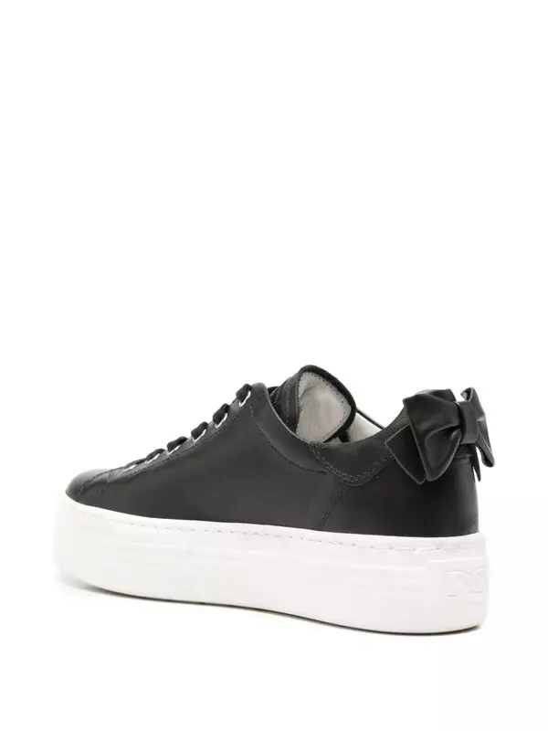 NEROGIARDINI Leather Platform Sneakers With Bow Detail