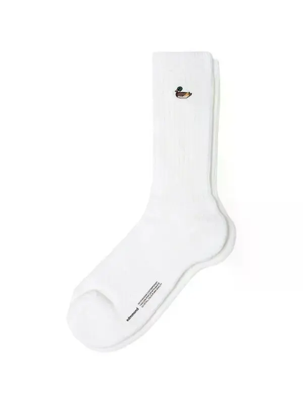 DEAN EDMONDS Ribbed Crew Socks With Duck Embroidery