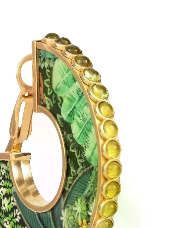 SILVIA FURMANOVICH Miniature Painting Peridot And Diamond Hoop Earrings - Gold