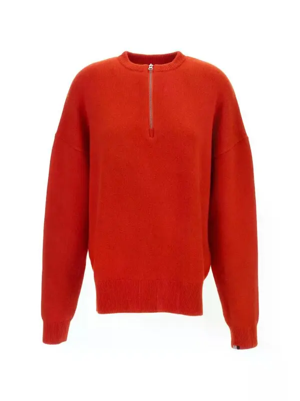 Extreme Cashmere Nº496 Half-zip Dropped-shoulder Sweater - Red