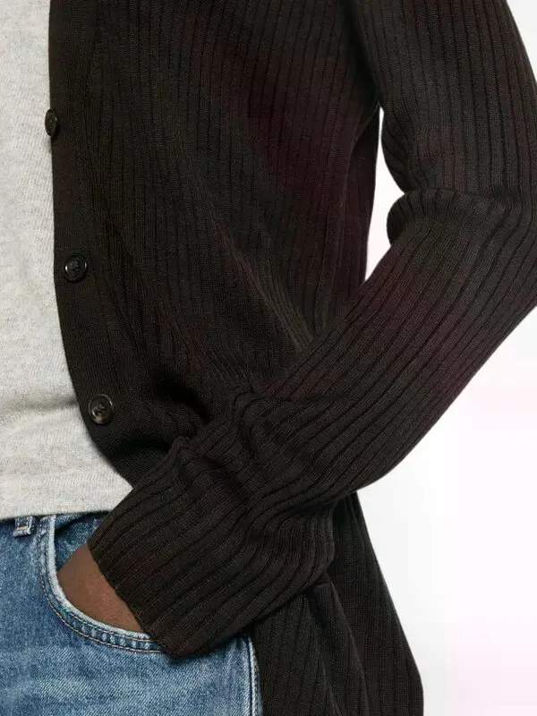 Eric Bompard Ribbed-knit V-neck Cardigan