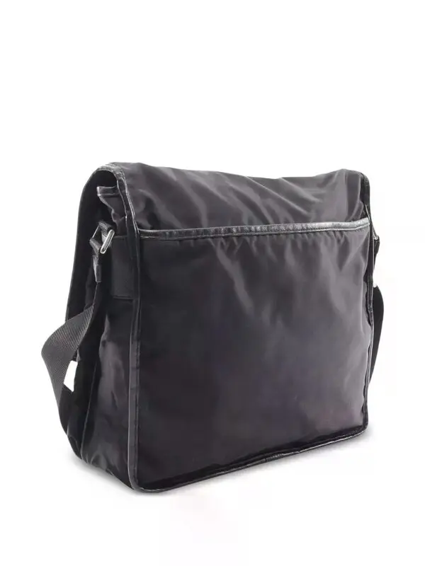Prada Saffiano Trimmed Tessuto Buckle Messenger Bag