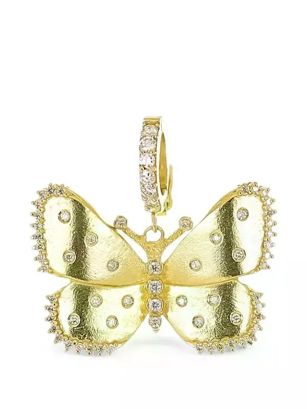 TANYA FARAH 18k Yellow Diamond Butterfly Pendant - Gold
