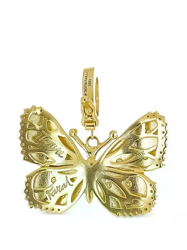 TANYA FARAH 18k Yellow Diamond Butterfly Pendant