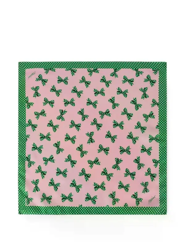 Moschino Bow-print Polka-dot Scarf - Pink