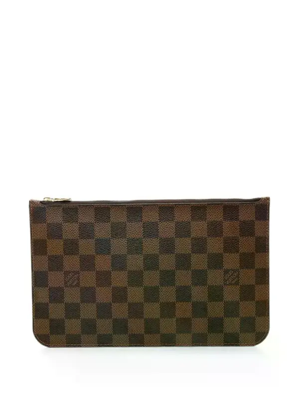 LOUIS VUITTON 2016 Damier Ebene Neverfull Pochette Clutch Bag