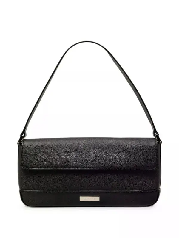 Burberry 20th Century Leather Flap Shoulder Bag - Black