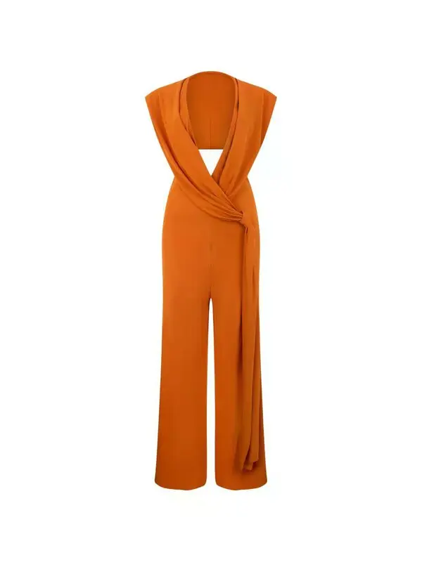 Alberta Ferretti V-neck Jumpsuit - Orange