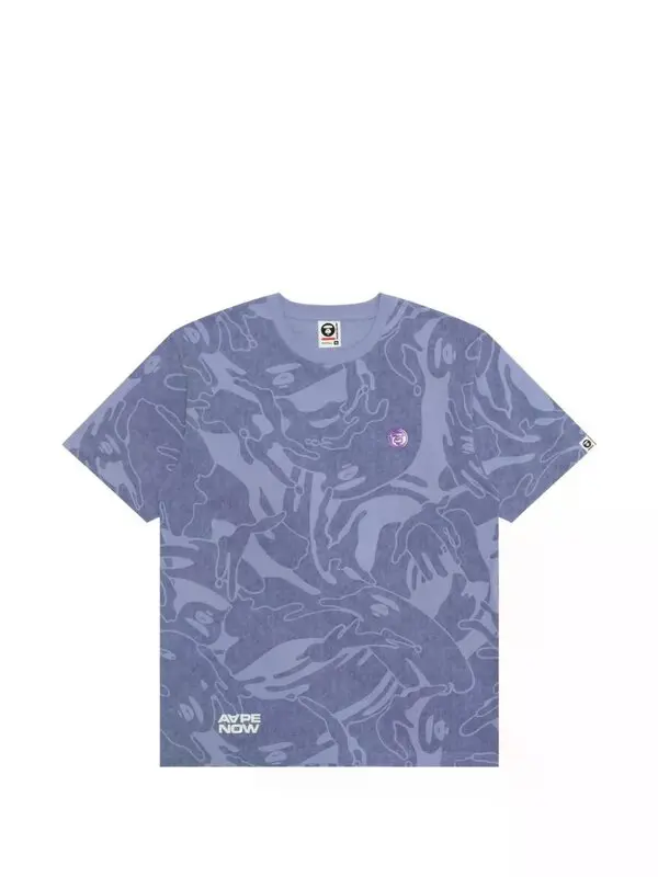 AAPE BY *A BATHING APE Camouflage-print Logo-patch T-shirt - Purple