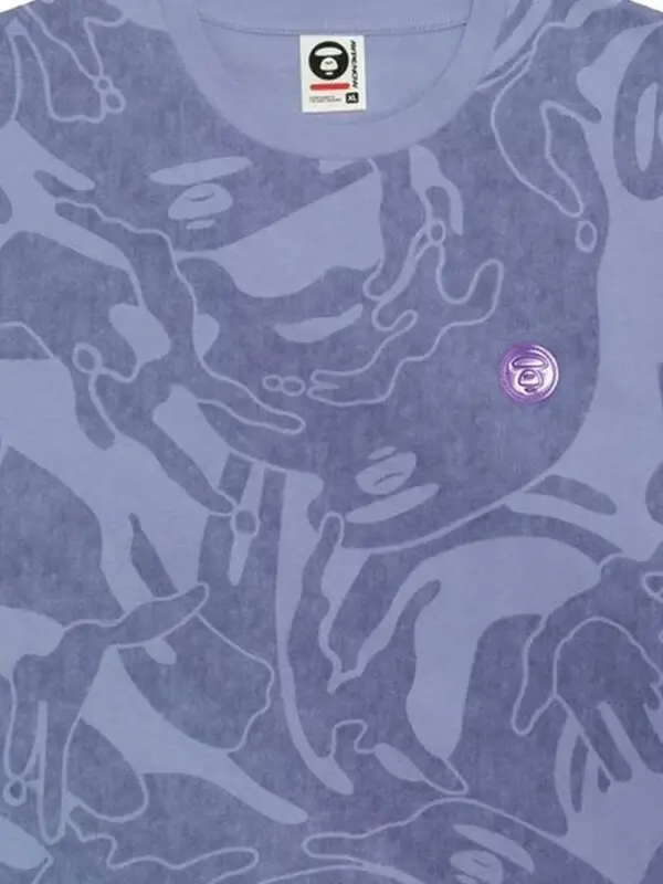 AAPE BY *A BATHING APE Camouflage-print Logo-patch T-shirt - Purple