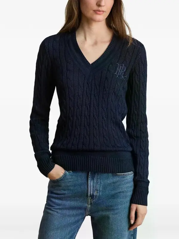 Ralph Lauren Cable-knit Logo-embroidered Sweater