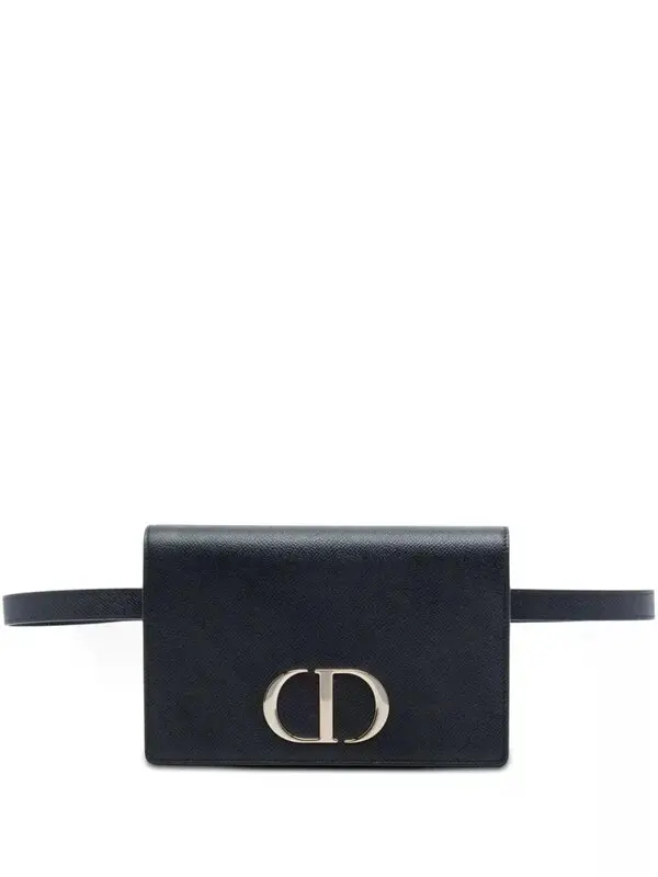 Dior 2021 Grained Calfskin 30 Montaigne 2 In 1 Pouch Belt Bag - Black