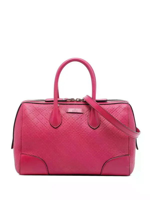Gucci 2016-2026 Diamante Bright Calfskin Boston Bag Satchel - Pink