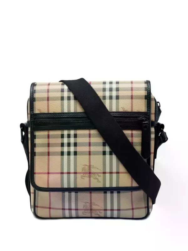 Burberry 2000-2017 Haymarket Check Coated Canvas Crossbody Bag - Neutrals