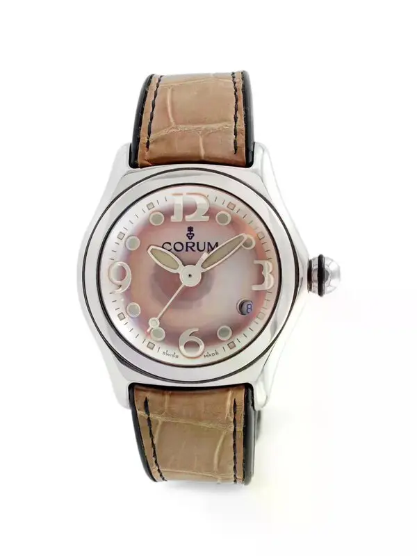 CORUM Bubble 35mm Watch With Dial And Crocodile-effect Leather Strap