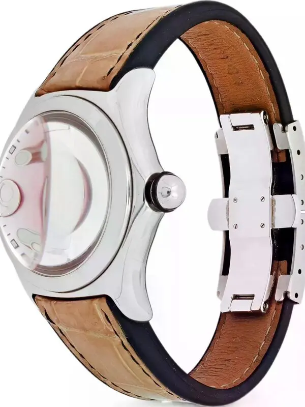 CORUM Bubble 35mm Watch With Dial And Crocodile-effect Leather Strap
