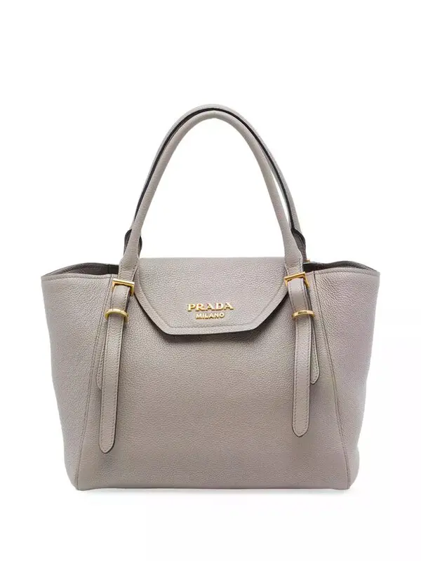 Prada 2013-2026 Vitello Phenix Satchel - Grey