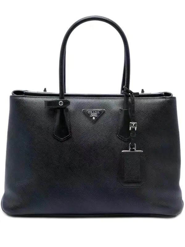 Prada 2010-2026 Saffiano Cuir Turnlock Twin Satchel