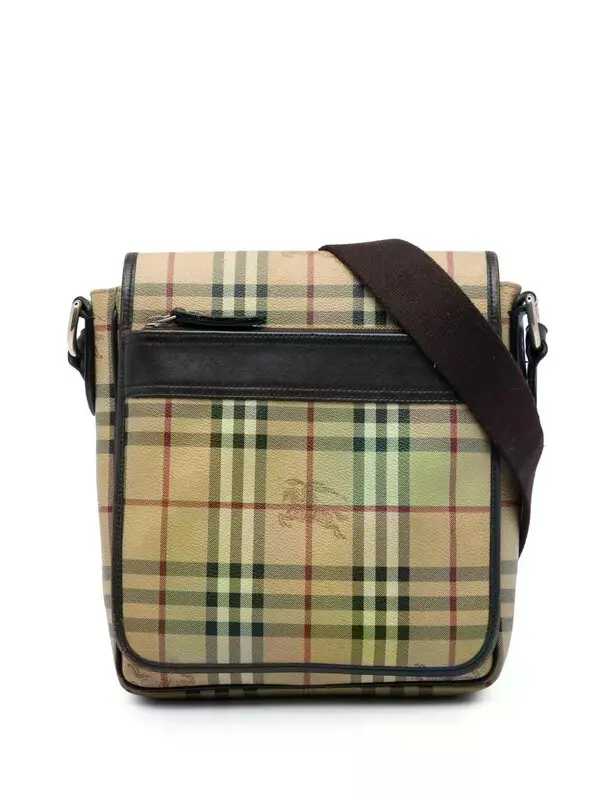 Burberry 2000-2017 Haymarket Check Coated Canvas Crossbody Bag - Neutrals