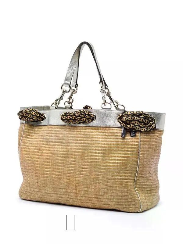 Gucci 2016-2026 Large Straw Positano Scarf Tote Bag - Neutrals