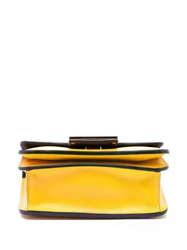 Fendi 2010-2026 Leather Crystal Fab Crossbody Bag - Yellow