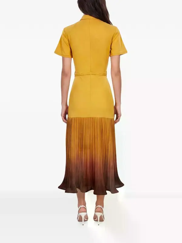 ROWEN ROSE Polo-collar Ombré-effect Midi Dress