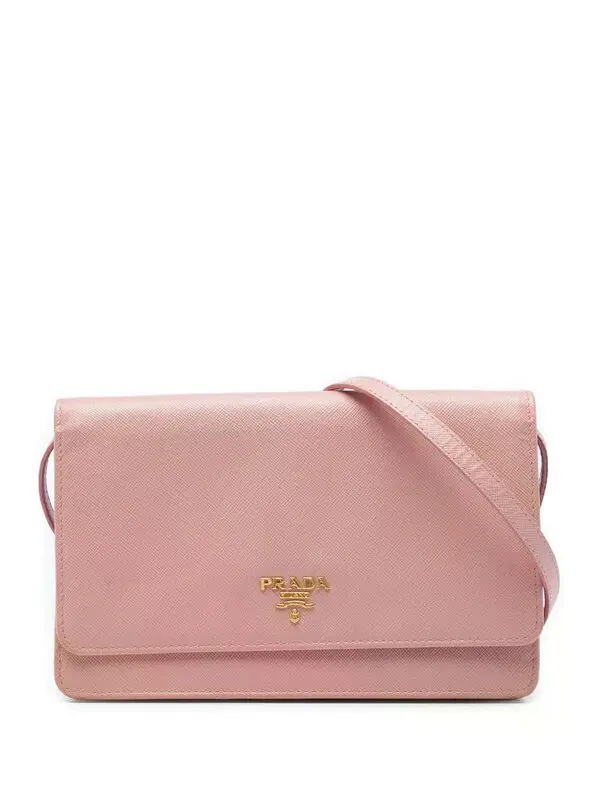 Prada 2010-2026 Saffiano Wallet On Strap Crossbody Bag