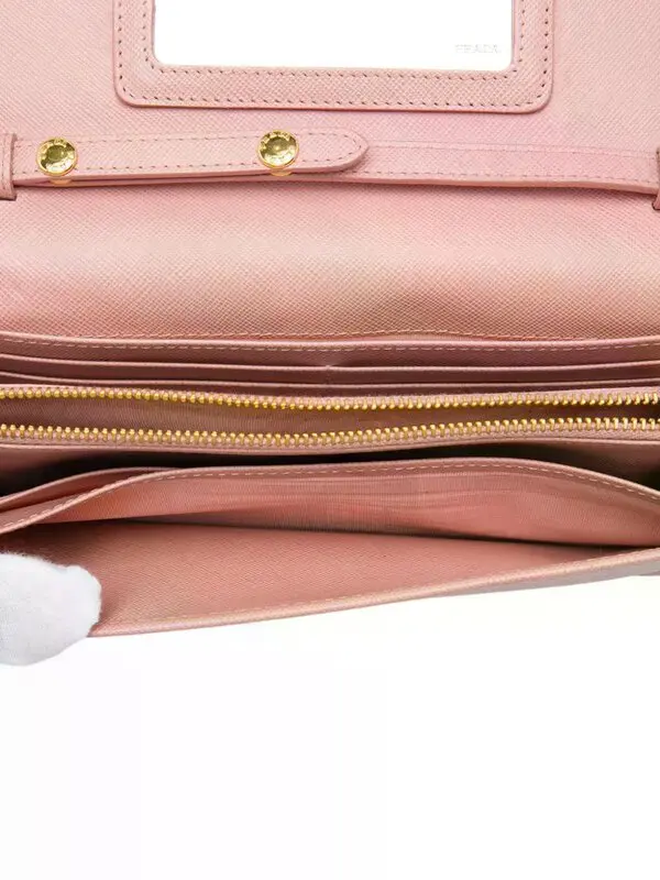 Prada 2010-2026 Saffiano Wallet On Strap Crossbody Bag