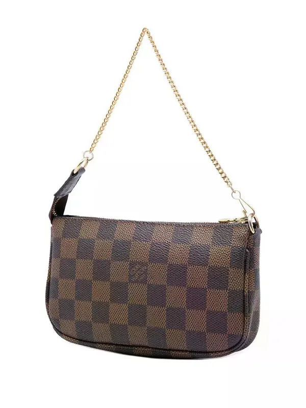 LOUIS VUITTON 2004 Damier Ebene Mini Pochette Accessoires Handbag
