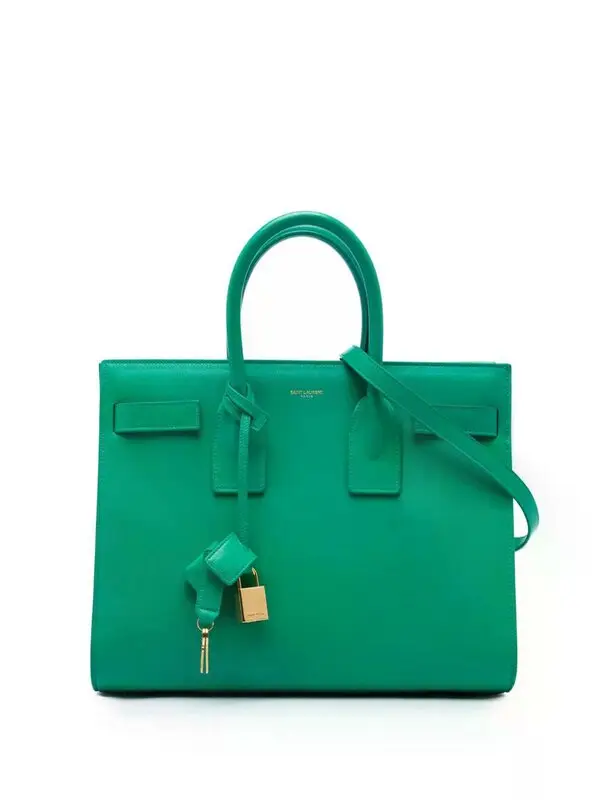 Saint Laurent 2014 Small Leather Sac De Jour Satchel - Green