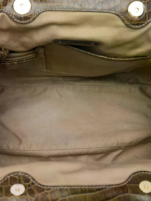 Celine 2008 Macadam Canvas Tassel Frame Satchel