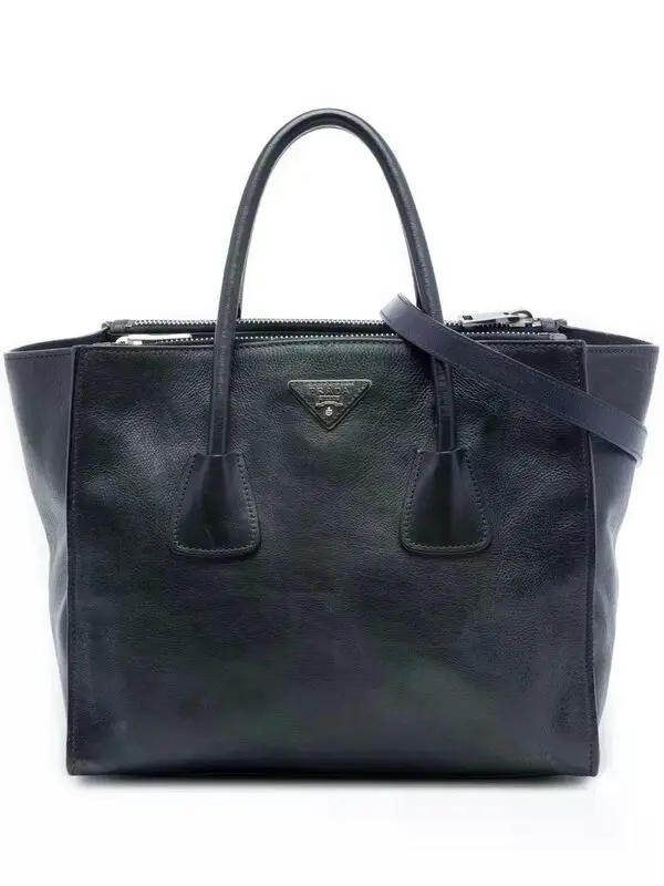 Prada 2013-2026 Glace Calf Twin Pocket Double Handle Satchel