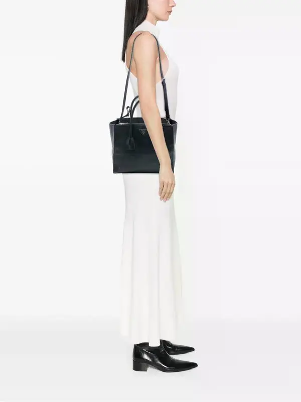 Prada 2013-2026 Glace Calf Twin Pocket Double Handle Satchel