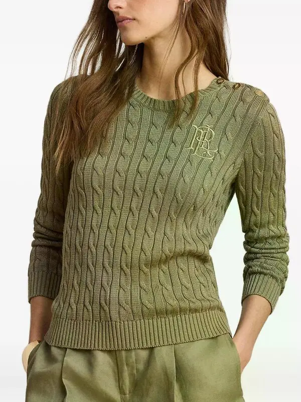 Ralph Lauren Cable Knit Button Detail Sweater