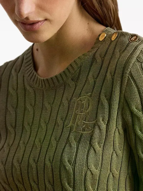 Ralph Lauren Cable Knit Button Detail Sweater