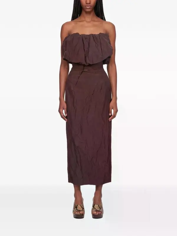 Magda Butrym Strapless Ruffled-bodice Midi Dress