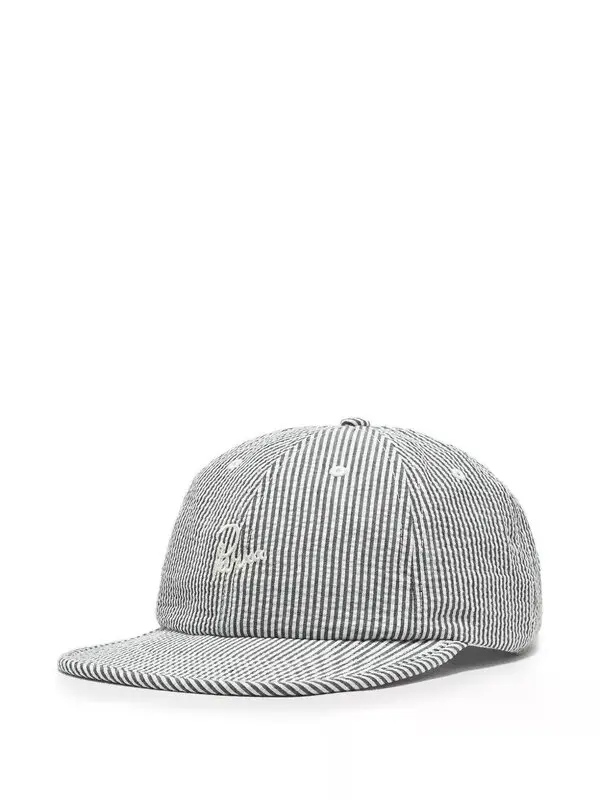 PARRA Signature Seersucker Baseball Cap - White
